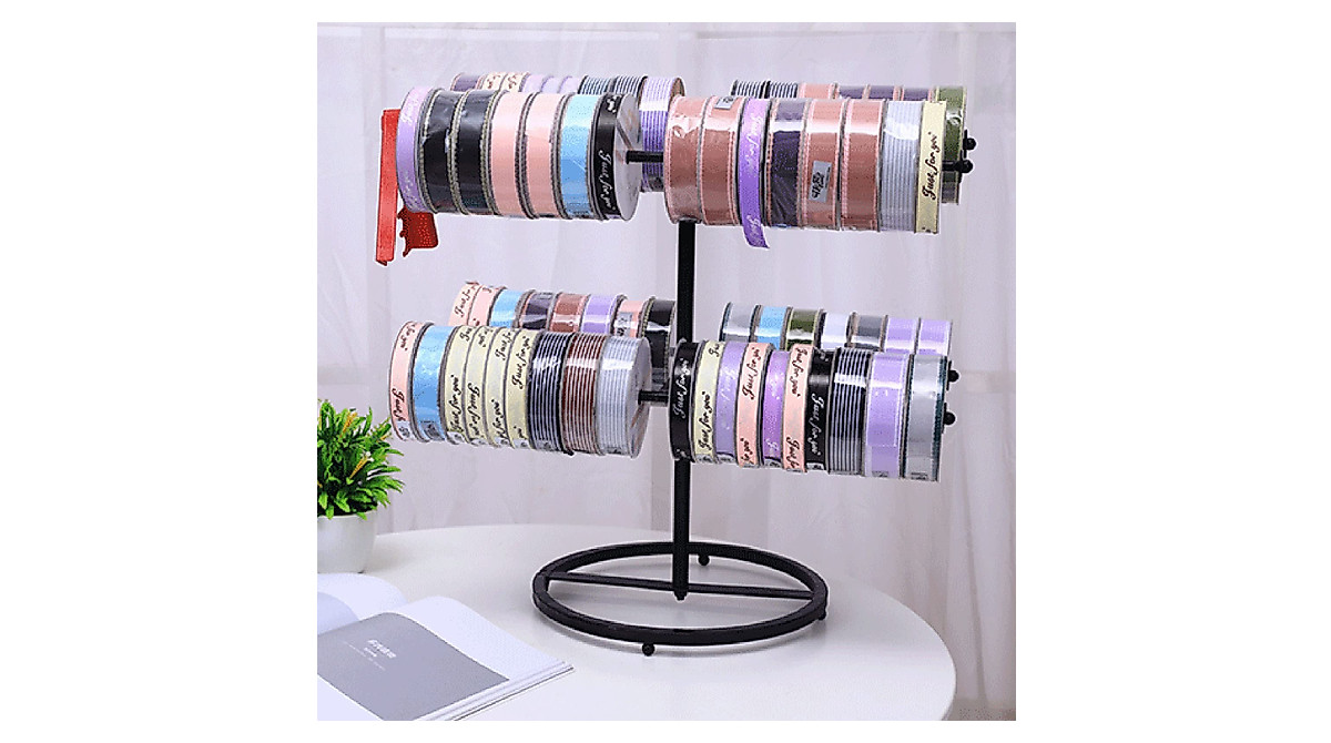 Dual-Sided Ribbon Display Stand for Crafting & Storage