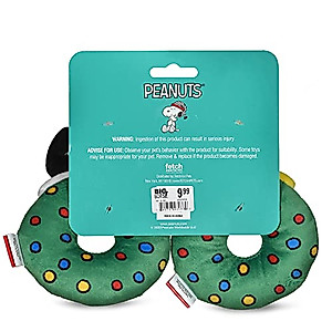 Peanuts for Pets Holiday Snoopy & Woodstock Wreath Plush Ring Pet Toy 2 Pack Dog Toy Set | Medium Squeaky Dog Toys, Cute & Soft Stuffed Dog Toys Officially Licensed from Comic Strip, 6"