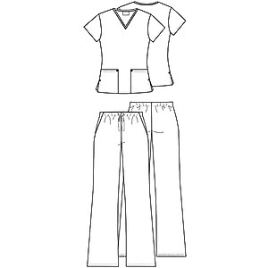 Vital Threads Womens Scrubs Set V-Neck Top & Drawstring Pant, VT513C, S, Wine