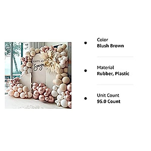 Blush Brown Balloon Garland Nude Rose Gold Double Stuffed Matte Apricot Balloon Arch kit for Wedding Bachelorette Birthday Anniversary New Year Party Boho PartyDecoration