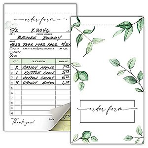 Beautiful Order Form Book for Small Businesses - Aesthetic and Easy to Use Receipt Pad - The Perfect Business Supplies That Helps You and Your Happy Clients to Stay Organized
