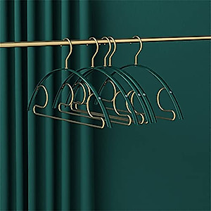 WODMB 5pcs No Shoulder Clothes Hanger Aluminum Alloy Clothing Space Saving Storage Rack Coat Pants Drying Rack (Color : White-Fruit peach5)