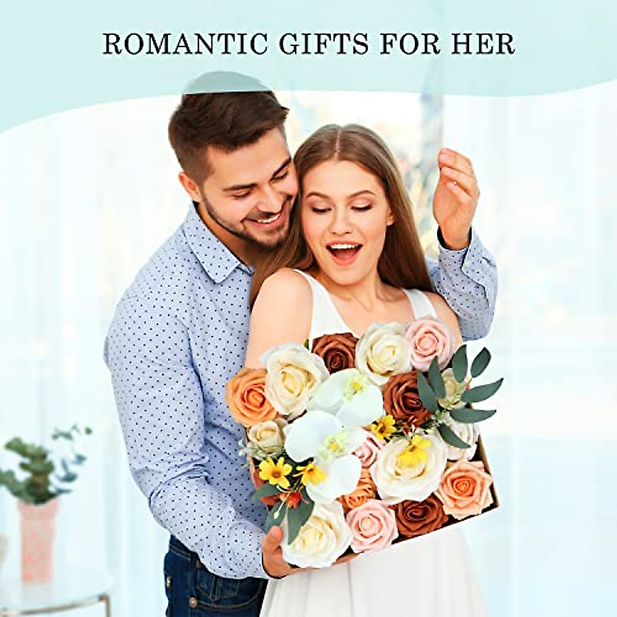 Vanleonet Artificial Wedding Flowers Combo Set for DIY Wedding Bouquets Centerpieces Arrangements Party, Cake Decor, Baby Shower Home Decorations