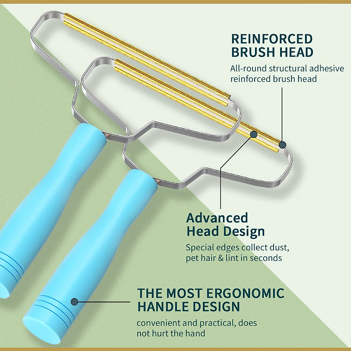 Pet Hair Removal Tool,Cleaner Pro Pet Hair Remover,Fabric Shaver by BSIWWO,Pet Hair Remover for Couch,Lint Shaver,Carpet Rake,Dog Hair Remover and Cat Hair Remover(2pack-Blue)