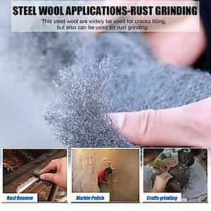 2Pack Steel Wool Mice Control, Animals Blocker Rolls, Wire Mesh Fill Fabric DIY Barrier Pads, Wood Filler Hardware Cloth Gap Filter for Sanding, Wall Crack, Hole, Pipeline, Garden, House, Garage(16oz)