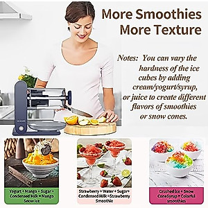 Kebnor Slushie Machine - Portable Electric Shaved Ice Machines, Cordless Rechargeable Snow Cone Machine for Party, Picnic with 6 Ice Cube Trays, Easy to DIY Snow Cone Syrup at Home for Kid Gift