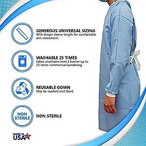 NYOrtho Non-Surgical Reusable Washable protective Isolation Gown Level 2 (1 pack)