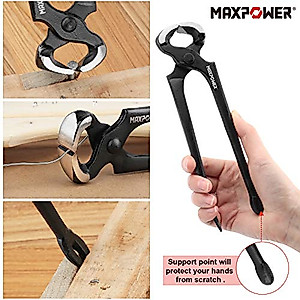 MAXPOWER 4-Pieces Pry Bar Set, 12-inch Utility Claw Pry Bar, 8-inch Nail Puller, 10-inch and 7-inch Flat Pry Bar Crowbar Claw