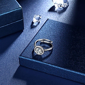 beautlace April Birthstone Necklaces/Stud Earrings/Rings/Bracelets Set Silver Plated Round Shape Jewelry Sets White Birthstone Jewelry Birthday Gifts for Men and Women KS0019W