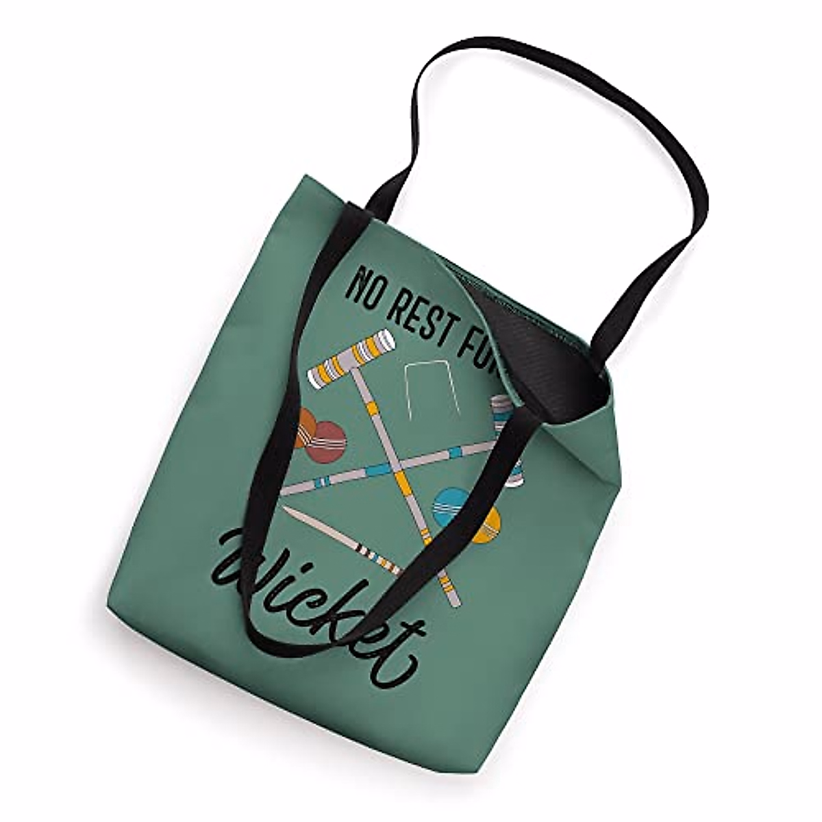 No Rest for the Wicket Funny Croquet Game Graphic Tote Bag
