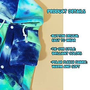 Garden Miller Dog Hoodie Sweater,Tie Dye Dog Winter Warm Coat, Dog Winter Coat Pet Clothes, Soft and Warm Dog Sweater for Cats Small Medium Dogs, Blue 2XL