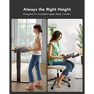 HUANUO Keyboard Tray Under Desk，360 Adjustable Ergonomic Sliding Keyboard & Mouse Tray, 25" W x 9.8" D, Brown
