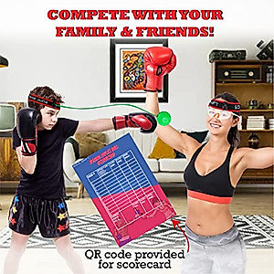 Soul Shift - 4 X Boxing Reflex Balls and Reaction Ball and Safety Glasses - Hand Eye Coordination, Boxing Reflex Ball Headband, Boxing MMA Training Equipment, Punching Ball