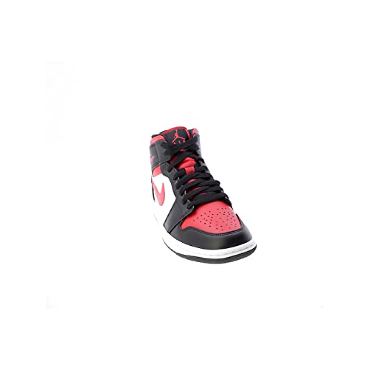 Nike Men's Air Jordan 1 Mid Sneaker, White/Black-red, 10.5