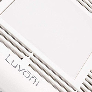 Maxxima Luvoni 80 CFM Bathroom Exhaust and Ventilation Fan - 3000K Warm White 600 Lumen LED Light, Quiet 1.5 Sones Operation, White Grill Ceiling Fan