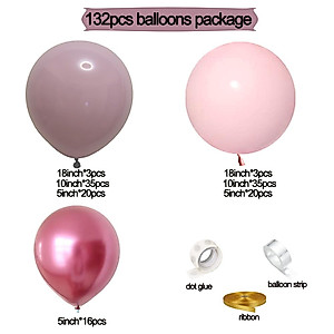 Purpple And pink Lavender Balloon Garland Kit Arch Dusty Light Pastel Voilet for Birthday Baby&Bridal Shower Wedding Engagement Bachelorette Anniversary Taro Paste Dusky