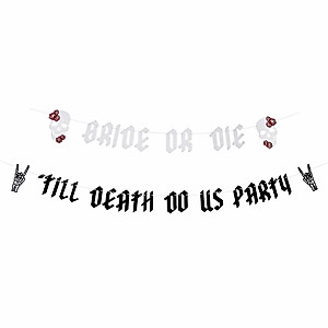 Bride or Die Bachelorette Party Decorations, Till Death Do Us Party Party Decorations, 2 banner bundle, 35 pieces