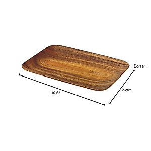 Pacific Merchants Acaciaware 10.5-by 7.25-by .75-Inch Acacia Wood Rectangle Serving Tray, 1 EA