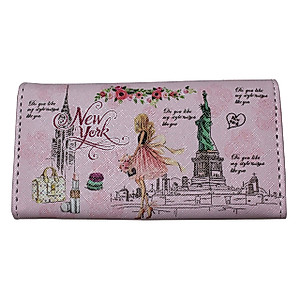 NEW YORK Statue of Liberty Souvenir Gift Purse Wallet (Skirt-Pink)