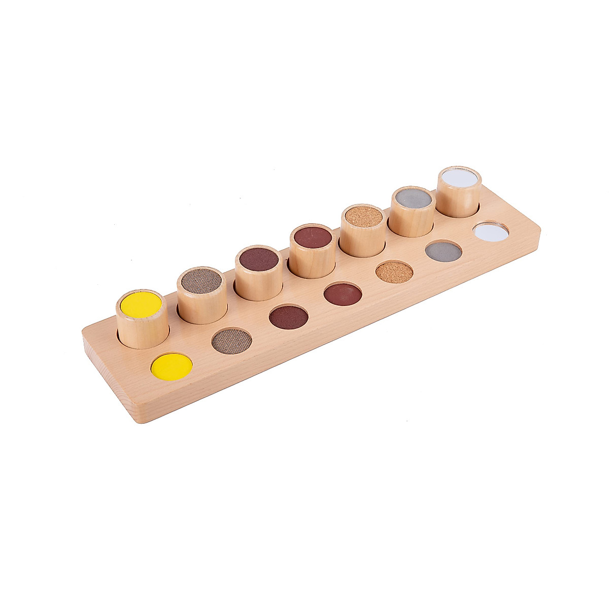 Montessori Sensory Toys for Babies 6-12 Months Wooden Touch & Match Board, Sensory Games for Kids 2 3 4 Years - Learning Different Materials Touch Feel,Montessori Kids Sensory Homeschool Supplies