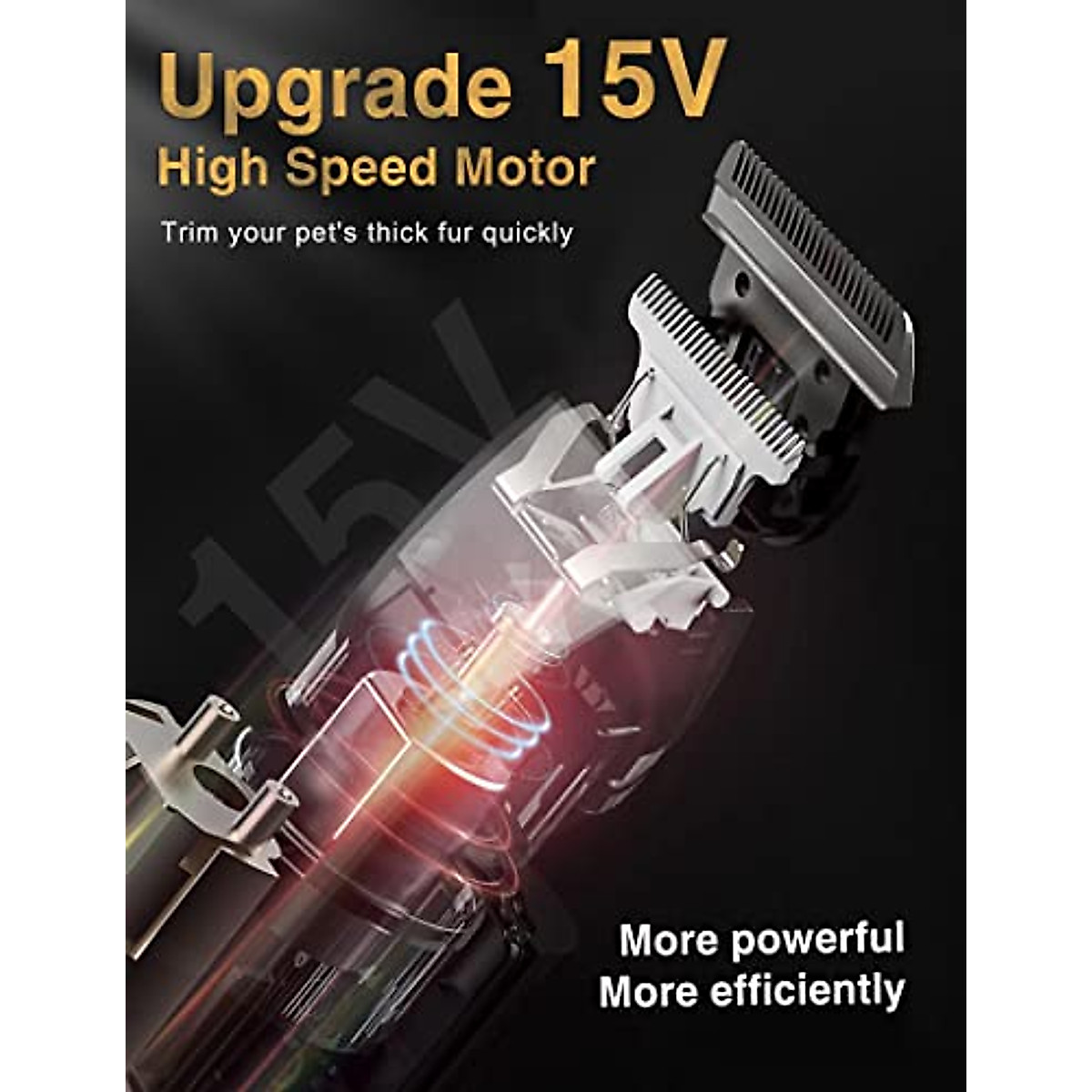 serimer Dog Clippers for Grooming, Professional 15V Heavy Duty Dog Shaver Grooming Kit,Pet Hair Trimmer for Thick Coats,Low Noise Dog Grooming Shears with Guard Combs Brush for Dogs Cats and Animal