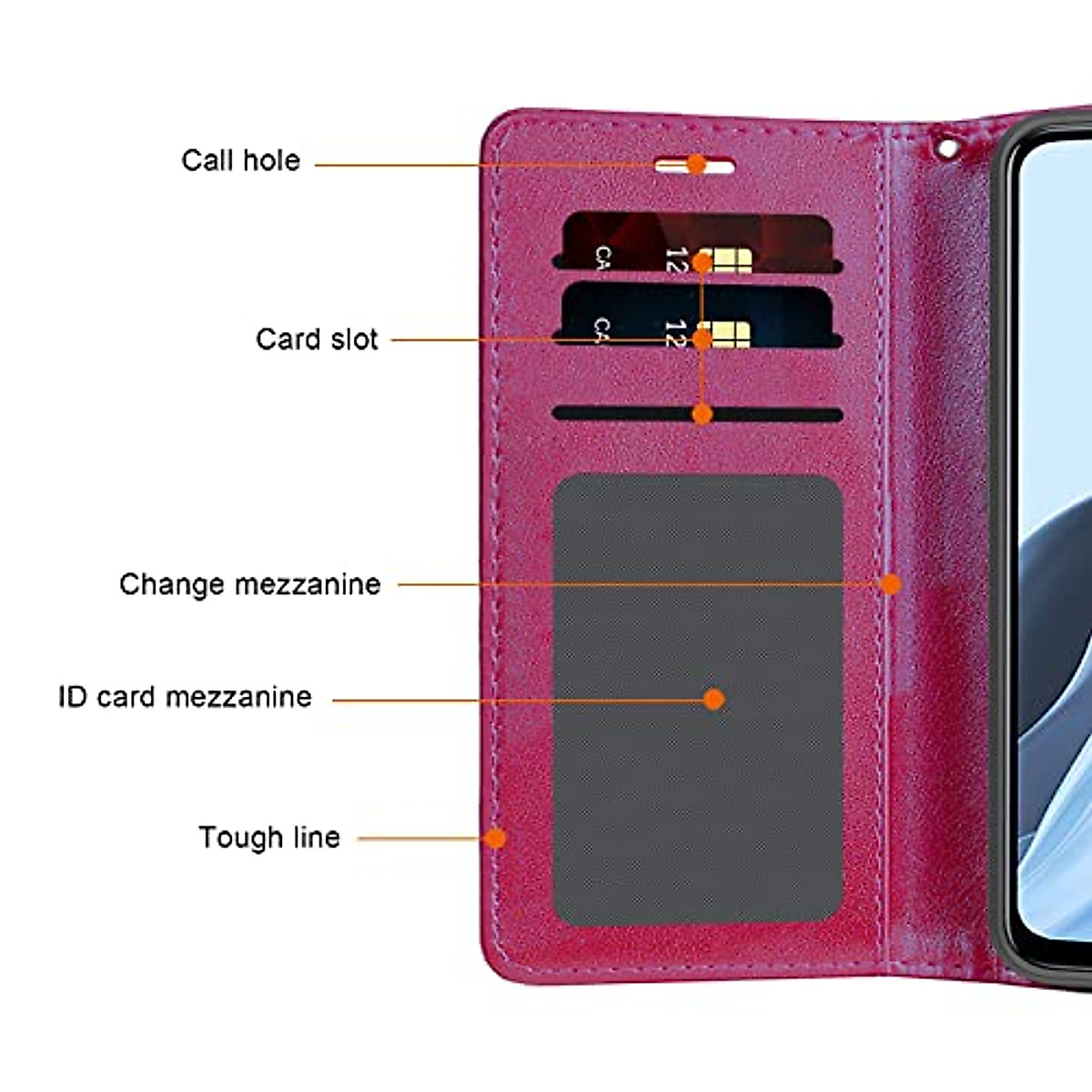 EnCases for Oneplus Nord N300 5G Case, Oneplus Nord N300 5G Wallet Case with Hand Strap PU Leather Clip Flip Case Cover with Card Holder Stand Feature for Oneplus N300 5G 2022 for Women Men, Hot Pink