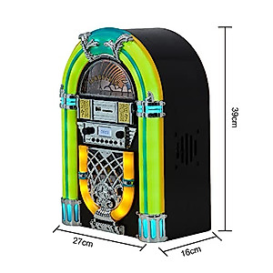 Arkrocket Athena Mini Jukebox/Tabletop CD Player/Bluetooth Speaker/Radio/USB and SD Card Player with Retro LED Lighting System