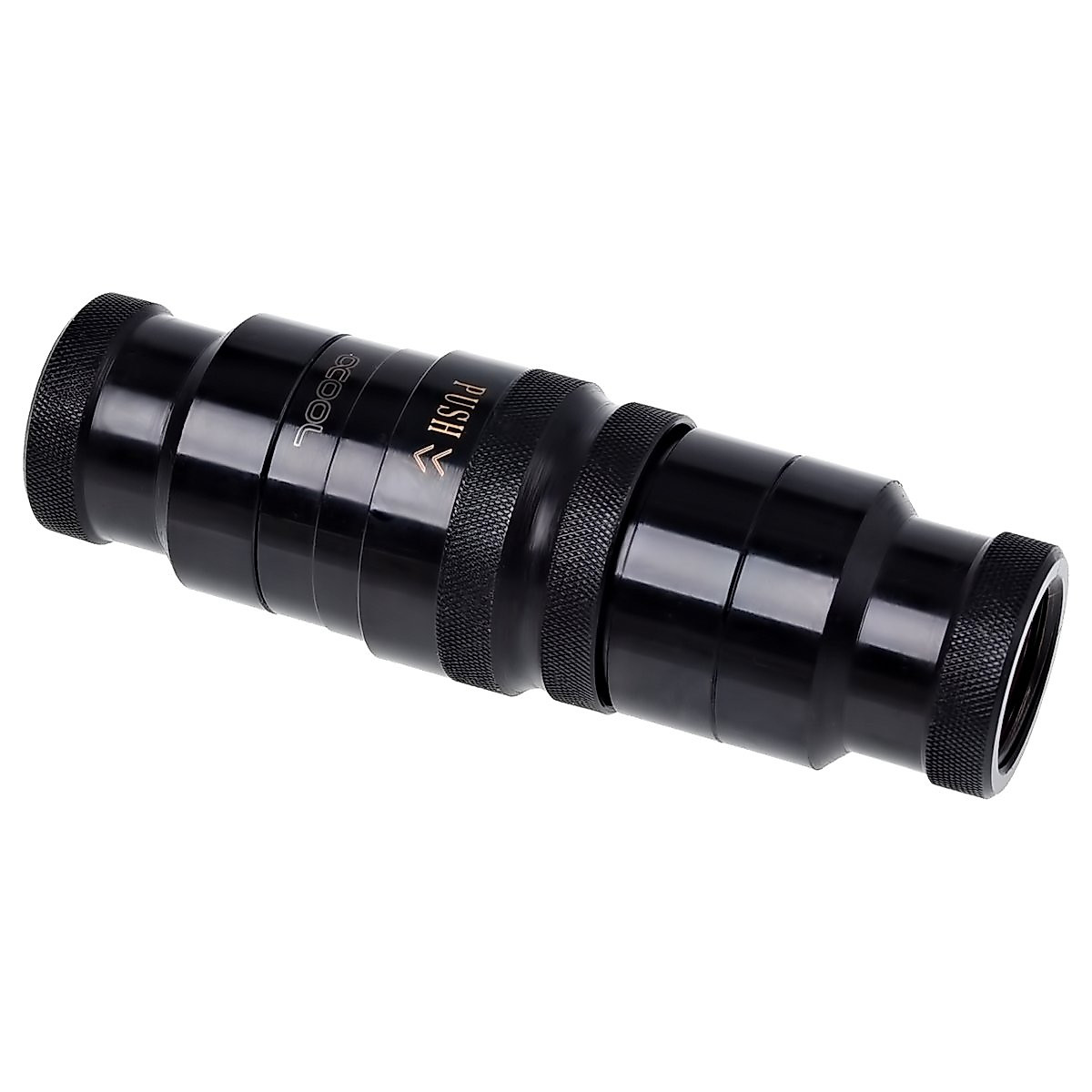 Alphacool 17370 Eiszapfen HF Quick Release Connector kit G3/8 Inner Thread with reducing Nipple G1/4 - deep Black Water Cooling Fittings