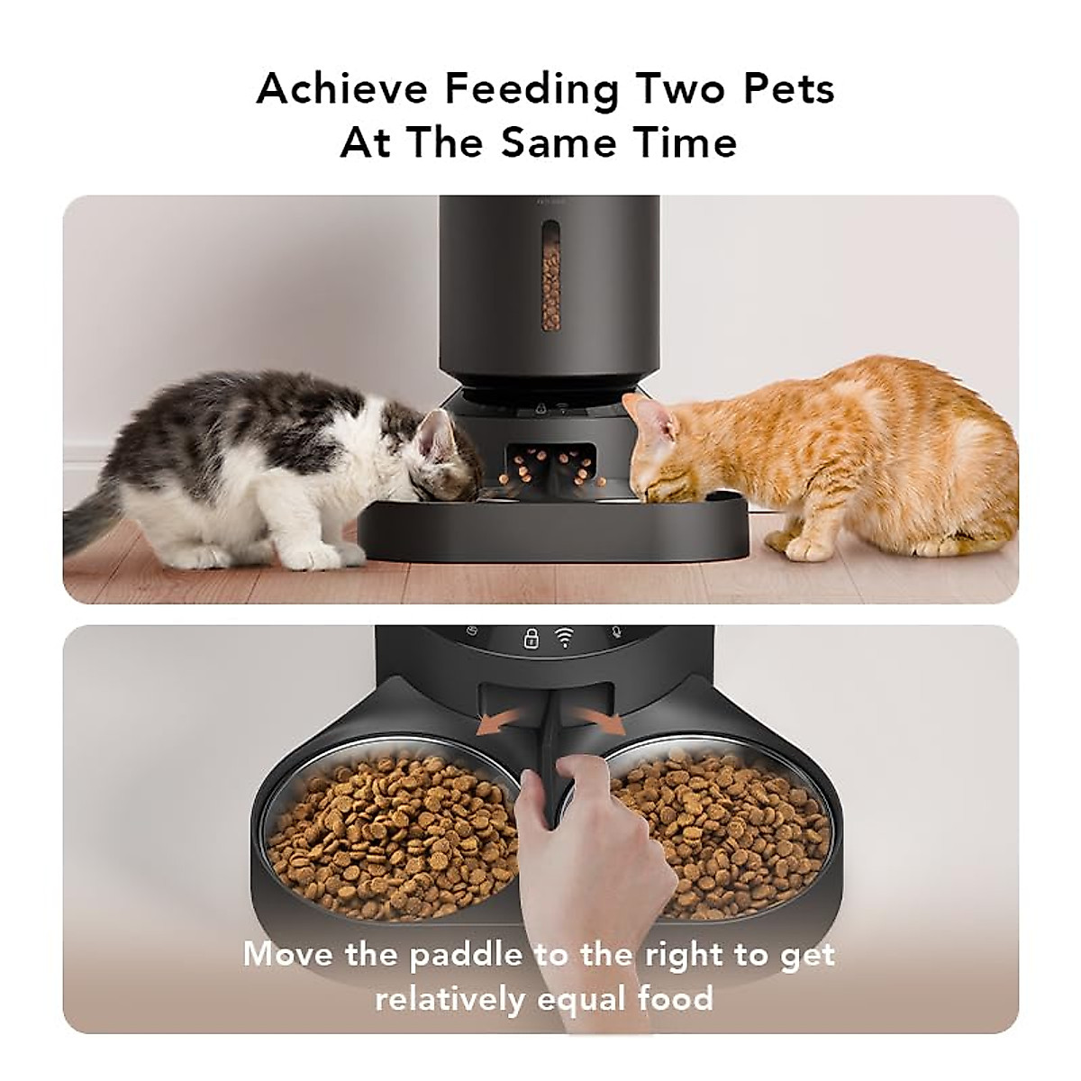 PETLIBRO Automatic Cat Feeder, WiFi Connected, Adjustable Meal Splitter, Fresh Food Storage, Multiple Pet Use, Stainless Steel