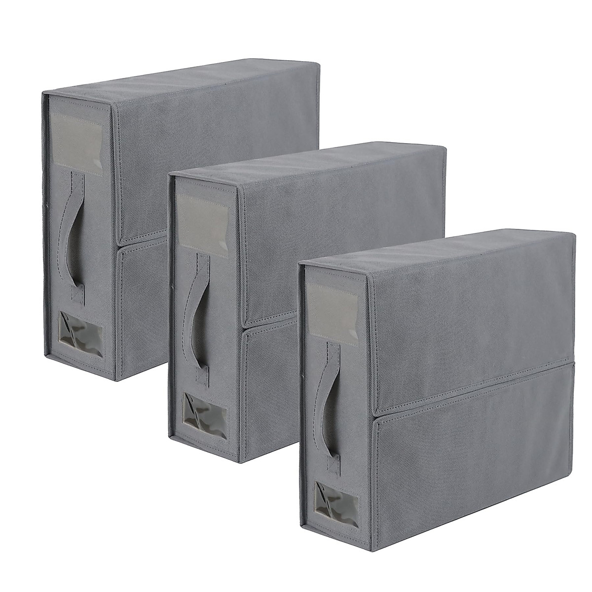 3 Pack Bed Sheet Organizers and Storage,Fabric Foldable Sheet Organizer, Zipper Bedding Sheet Storage Box, Linen Closet Organizer for Bedsheet Set,Clothing,Duvet Covers,Pillowcases(Queen/King Size)