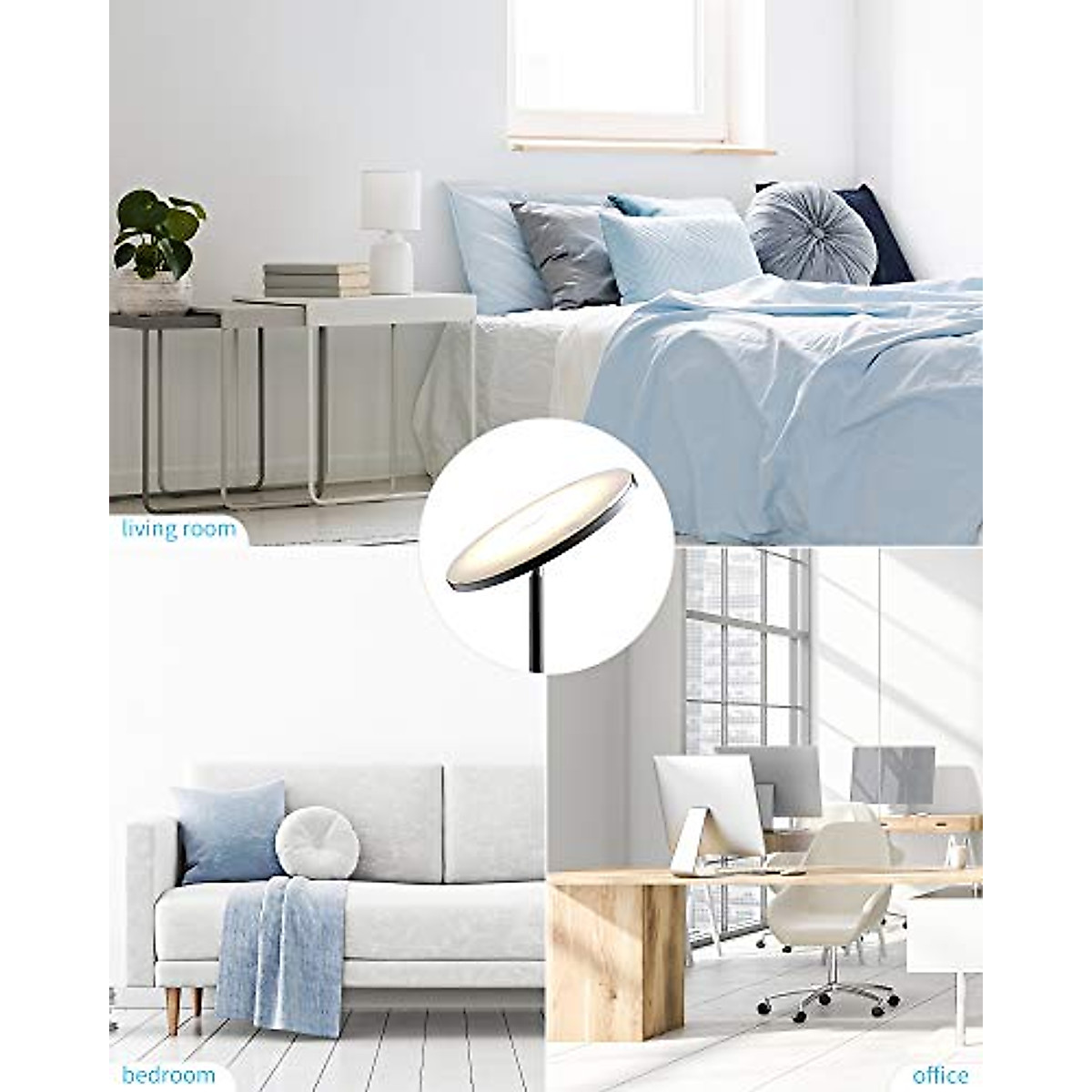 Floor Lamp, Nekteck Led Floor Lamps for Living Rooms, Bedrooms and Office, Torchiere Standing Pole Lamp with Modern Design and Touch Control, Tall room lamps with 30w/2000LM, 3000K Warm White