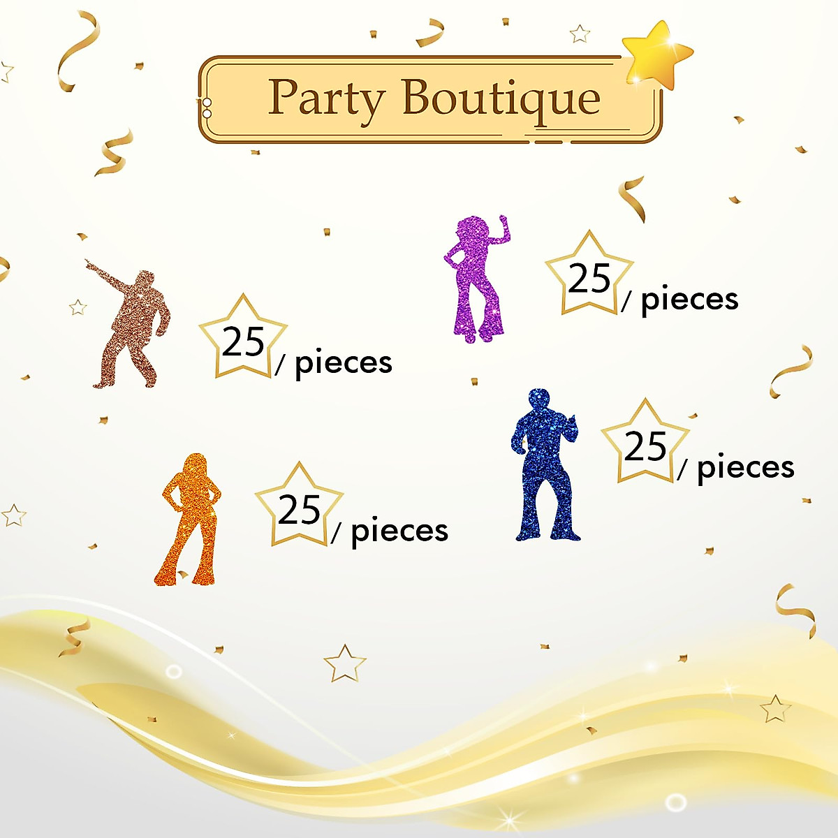 100pcs Disco Confetti, Purple&Blue Glitter 70s 80s Disco Ball Table Confetti, Disco Sign Paper Scatters, Dance Party/Night Disco Themed Party Table Decoration