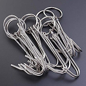 YARDWE 10Pcs Poultry Hanging Hook Stainless Steel Pork Hooks Meat Hook Heavy Duty for Bacon Roast Duck BBQ Grill Hanger Cooking Tools