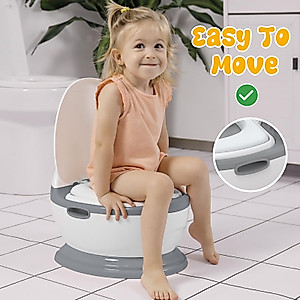 Realistic Training Toilet Potty for Toddler Boys Girls - Splash Guard - Flush Button (Pink)