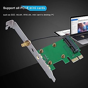 PCIe Network Card, PCI Express to Mini PCI Express Card Adapter, Network Ethernet LAN Mini PCI-E Riser PC to Laptop Network Card Adapter Converter