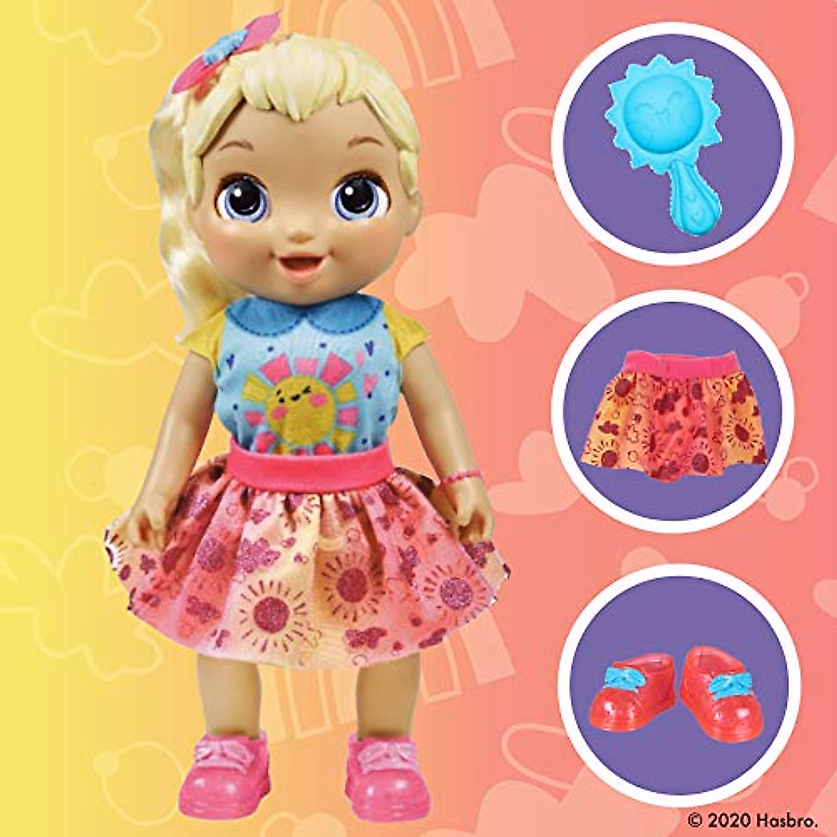 Baby Alive Baby Grows Up (Happy) - Happy Hope or Merry Meadow, Growing and Talking Baby Doll, Toy with 1 Surprise Doll and 8 Accessories , Blue