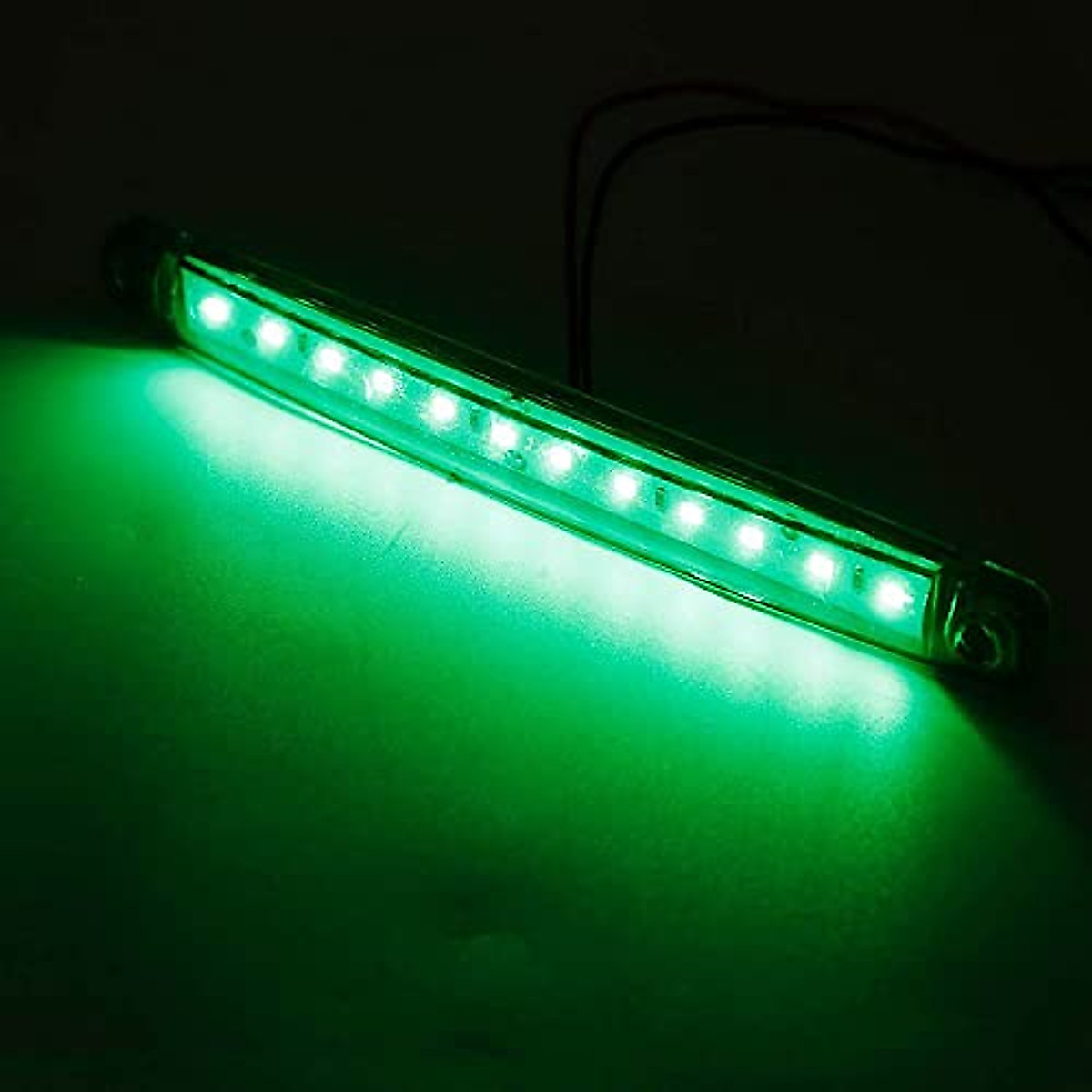 ACSUZ 4Pcs Side Marker Indicator Lights 12-24V 12LED Front Rear LED Indicator Turn Signal Lamp for Car Truck Trailer Lorry Bus,Green