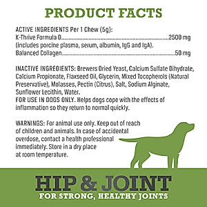 WINPRO | Dog Hip and Joint Supplement, Plasma-Powered Chews for Joint Support in Dogs of All Breeds and Sizes, Fast Acting with Collagen, 60 Count, Made in USA