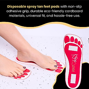 180 Pairs(360feets) Spray Tan Feet Pads Protectors in Pink Color For Sunless Spray Tanning