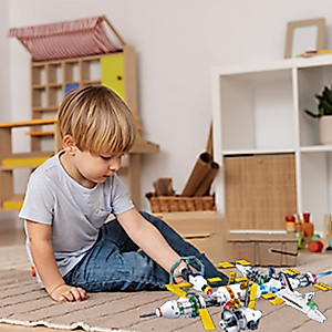 SlubanKids Space Station Building Blocks for Kids, 3D Early Learning Toys for Science and STEM, Stackable Shuttle DIY Exploration (Space Station - 511 Pcs)