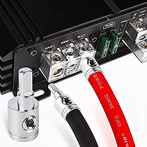 Amp Input Reducer 0 Gauge to 4 Gauge (4PCS) Car Stereo Audio AWG Pin Power Ground Wire Reducer 4PCS…