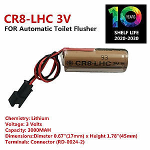 10 Pack STRENG-CELL Fdk Cr8.Lhc Replacement Battery Cr8 Lhc 3 Volt Lithium Automatic Flusher Toto Flusher Battery TH559EDV410R
