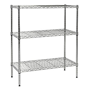 Apollo Hardware Chrome 3-Shelf Wire Shelving with Wheels 14"x30"x36"