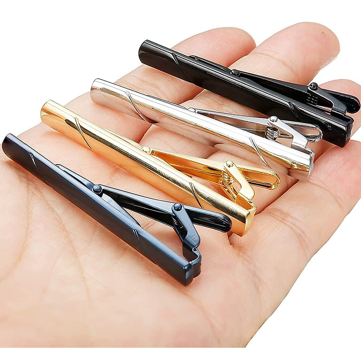 Erioctry Mens Stainless Steel Tie Clips Minimalist Necktie Tie Bar Clasp Clip Clamp Pins Best Gift For Men Business Party Wedding Best Gift and Daily Life