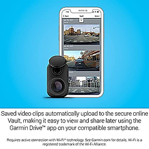 Garmin Dash Cam Mini 2, 1080p, 140-degree FOV, Incident Detection Recording and Signature Series Cloth