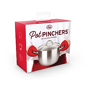 Genuine Fred Pot Pinchers Silicone Pot Holders,Red