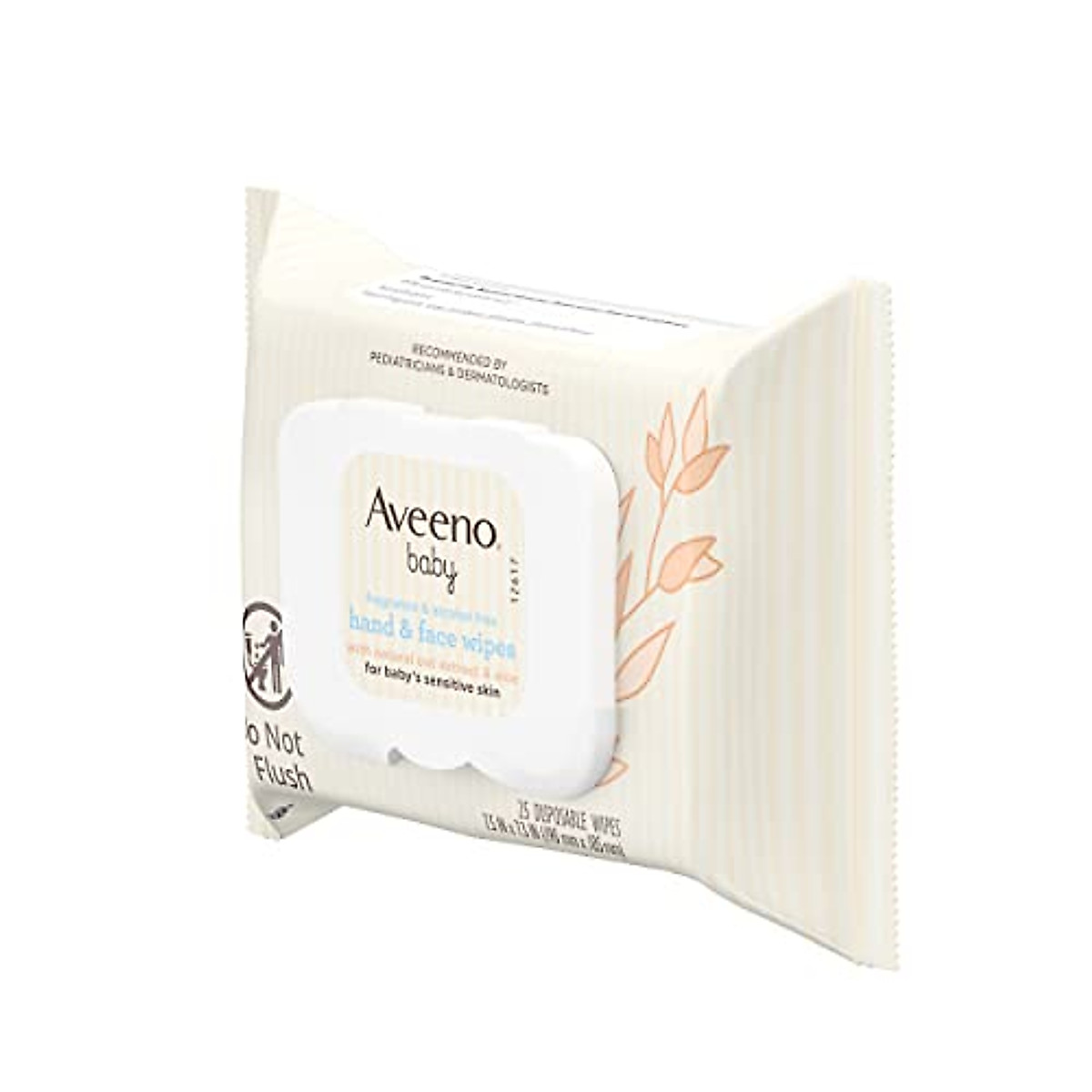 Aveeno Baby Fragrance Free Hand & Face Wipes with Oat Extract & Aloe, Cleansing & Moisturizing Baby Wipes for Sensitive Skin, Sulfate-, Alcohol-, & Paraben-Free, Hypoallergenic, 25 ct