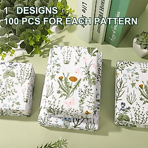 JarThenaAMCS 100 Sheets Vintage Wildflower Tissue Paper Wild Floral Art Tissue Spring Wrapping Paper for Birthday Wedding DIY Crafts Gift Packing, 20 x 14 Inch