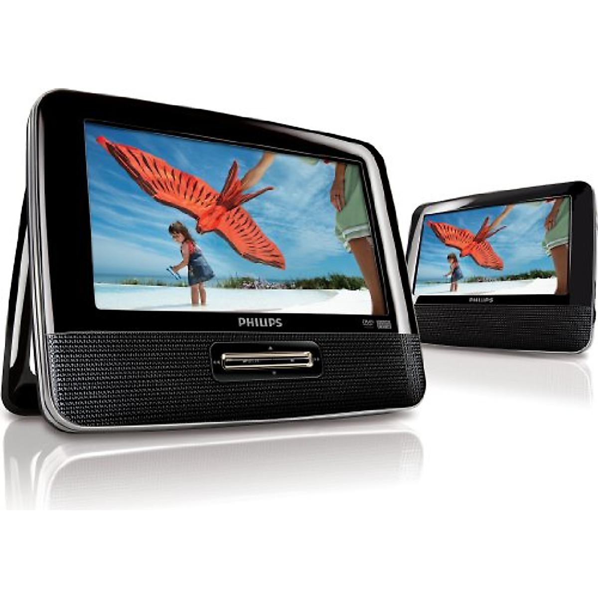 Philips PD7012/37 7-Inch LCD Dual Screen Portable DVD Player, Black (Discontinued by Manufacturer)