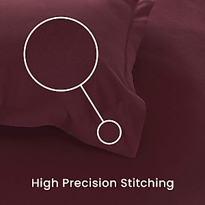 SLEEP ZONE King Size Duvet Cover Cooling NANOTEX Tech with Zipper Closure & 8 Corner Ties - Super Soft & Breathable All Season Comforter Cover Set 3 Pieces (Burgundy, King)